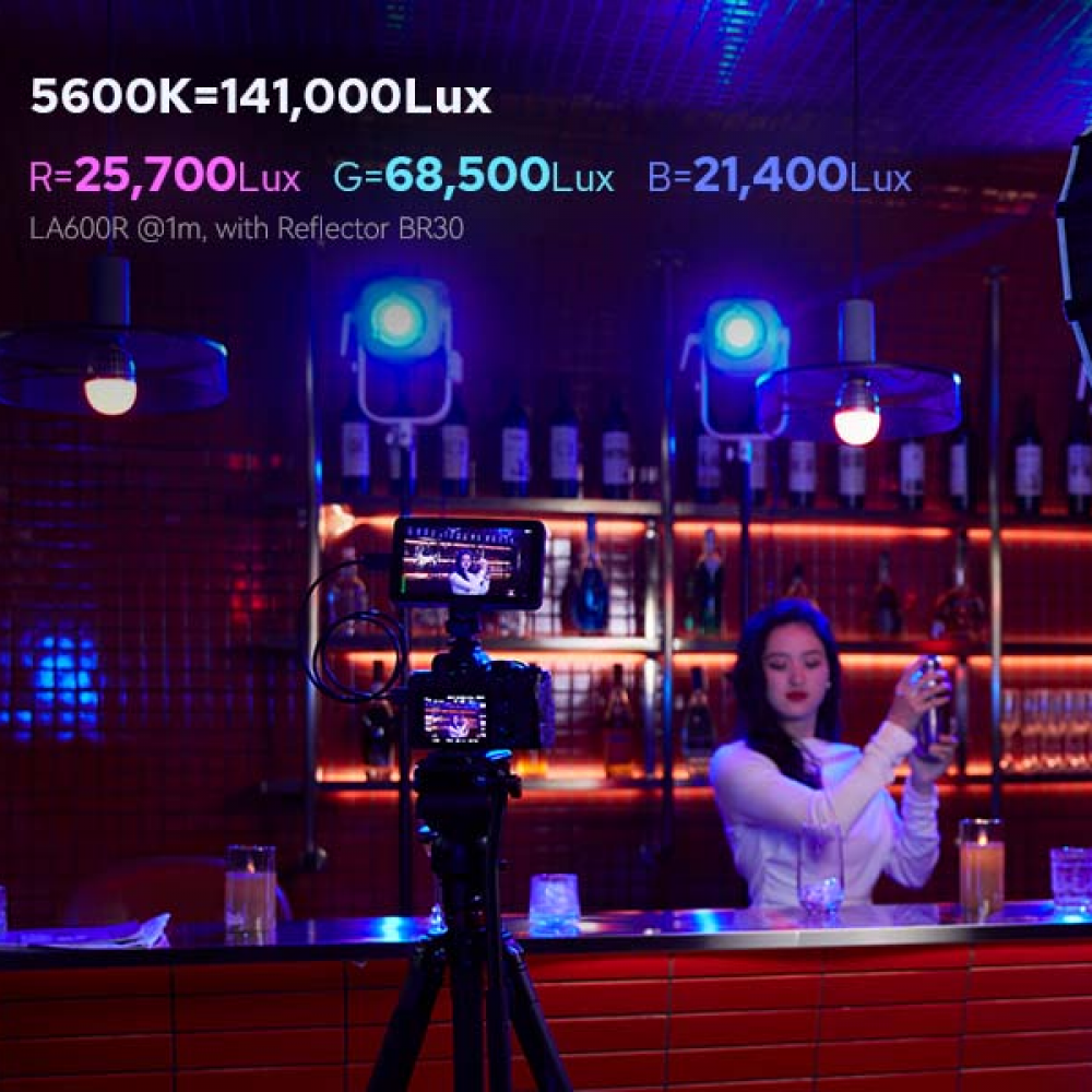 DEXEL Lighting | MONOLIGHT 600W FULL COLOR LA600R con bolso-MONOLIGHTS ...